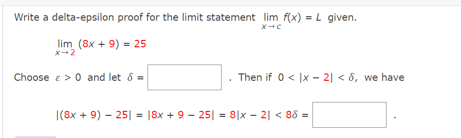 Solved Write a delta-epsilon proof for the limit statement | Chegg.com