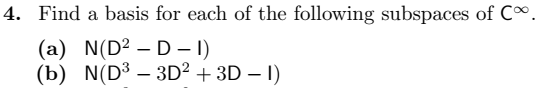 Solved 4. Find a basis for each of the following subspaces | Chegg.com