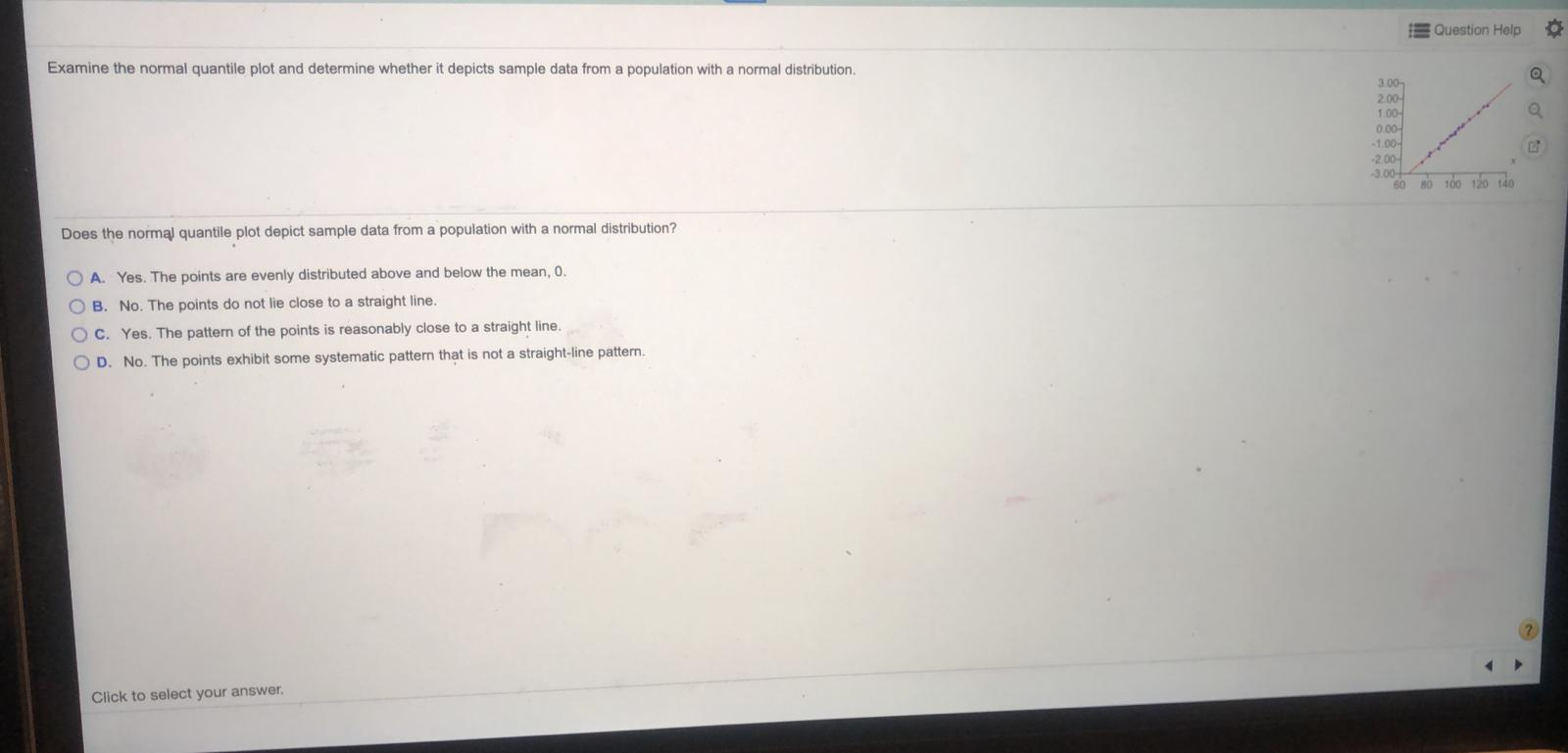 Solved Question Help Examine the normal quantile plot and | Chegg.com