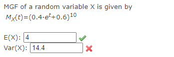 Solved MGF of a random variable X is given by | Chegg.com