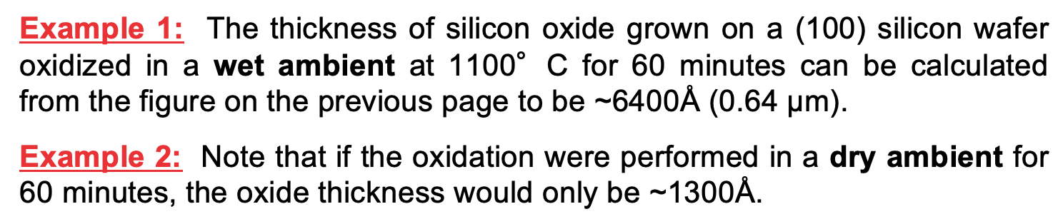 Solved Example 1: The thickness of silicon oxide grown on a | Chegg.com