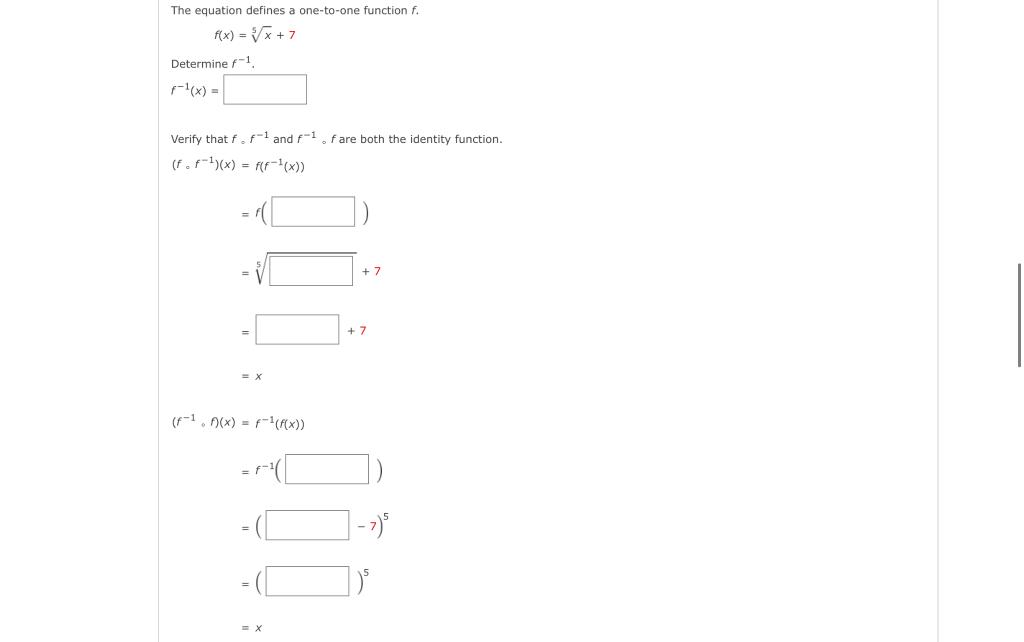 Solved The Equation Defines A One To One Function F 