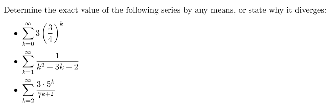 Solved Determine the exact value of the following series by | Chegg.com