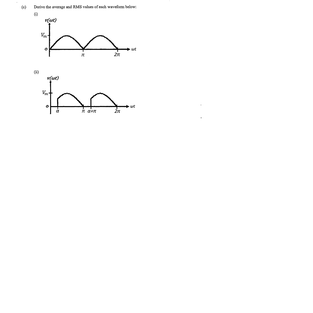 Solved (c) Derive the average and RMS values of each | Chegg.com