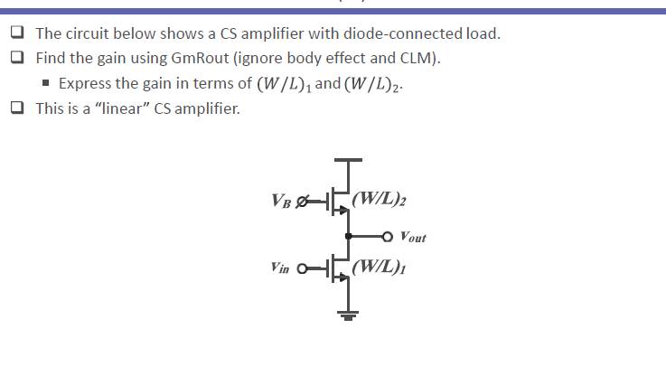 The Circuit Below Shows A Cs Amplifier With