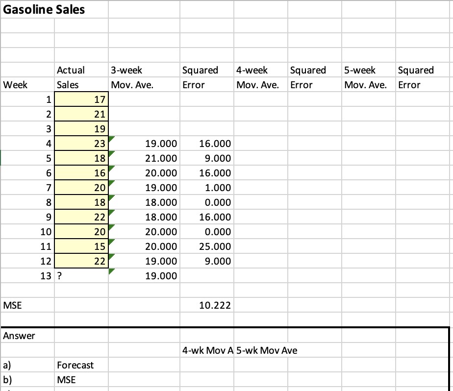 Ch8-7 (a) 4-week moving average forecast? (round your | Chegg.com