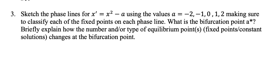 Solved Differential Equations: Sketch the phase lines for | Chegg.com