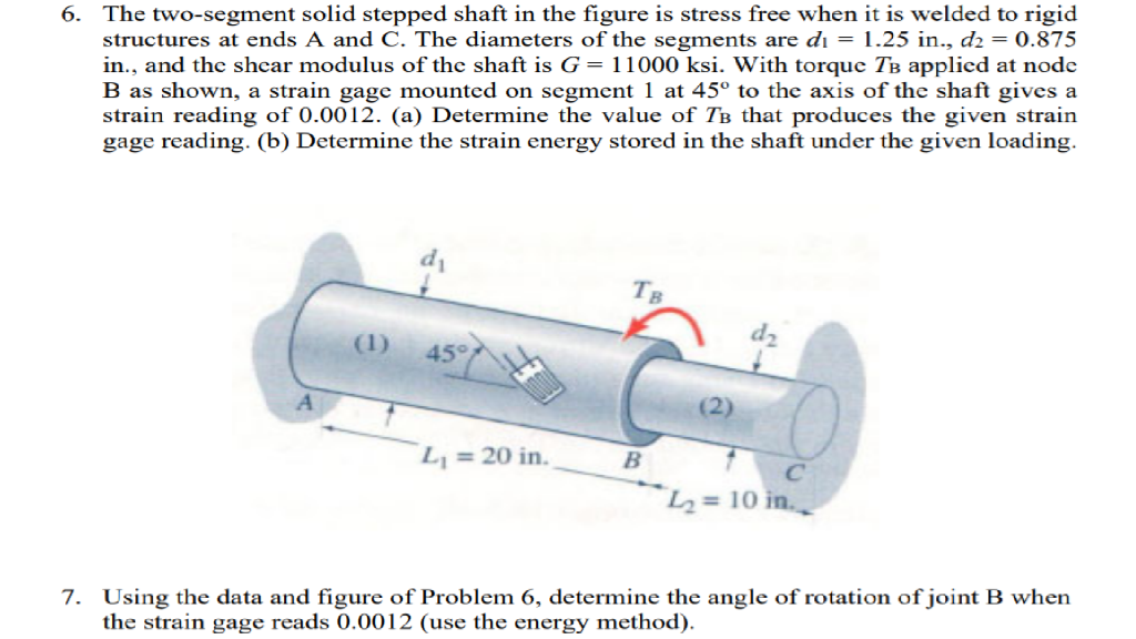 Solved The two-segment solid stepped shaft in the figure is | Chegg.com