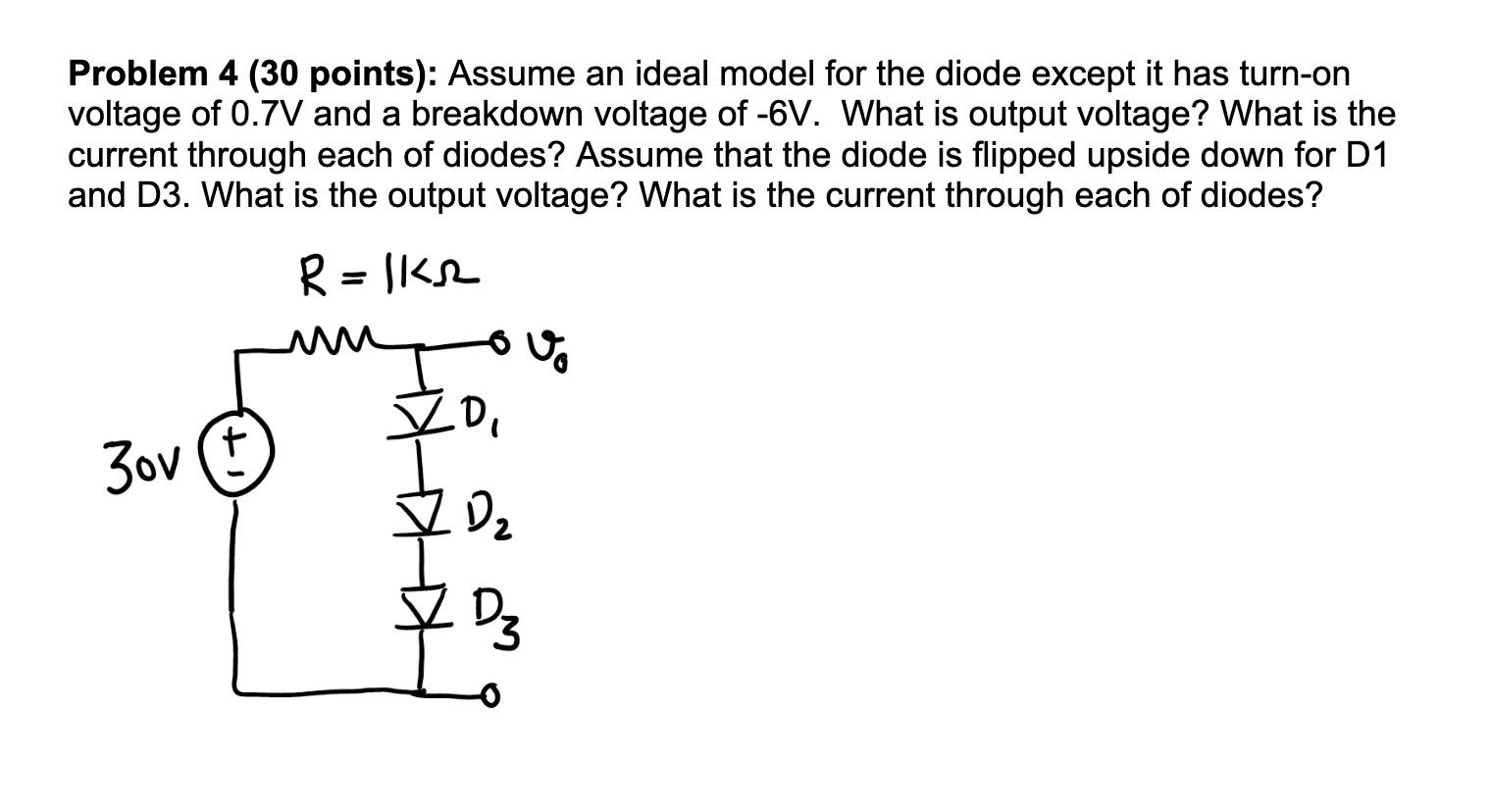 Solved Problem 4 (30 points): Assume an ideal model for the | Chegg.com