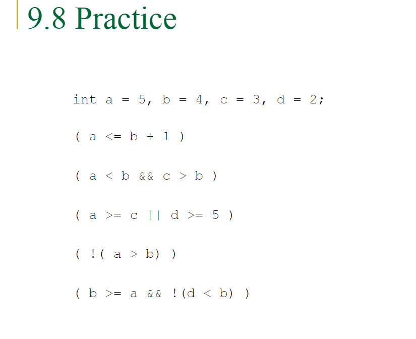 Solved 9.8 Practice int a=5,b=4,c=3,d=2 (a