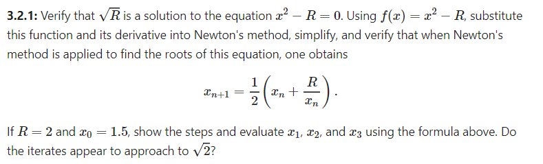 Solved 3.2.1: Verify that VR is a solution to the equation | Chegg.com
