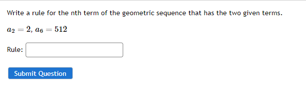 Solved Write a rule for the nth term of the geometric | Chegg.com