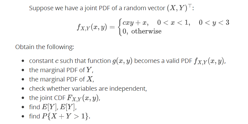 Solved Suppose we have a joint PDF of a random vector | Chegg.com