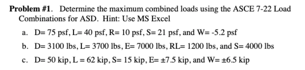 Solved Problem #1. Determine the maximum combined loads | Chegg.com