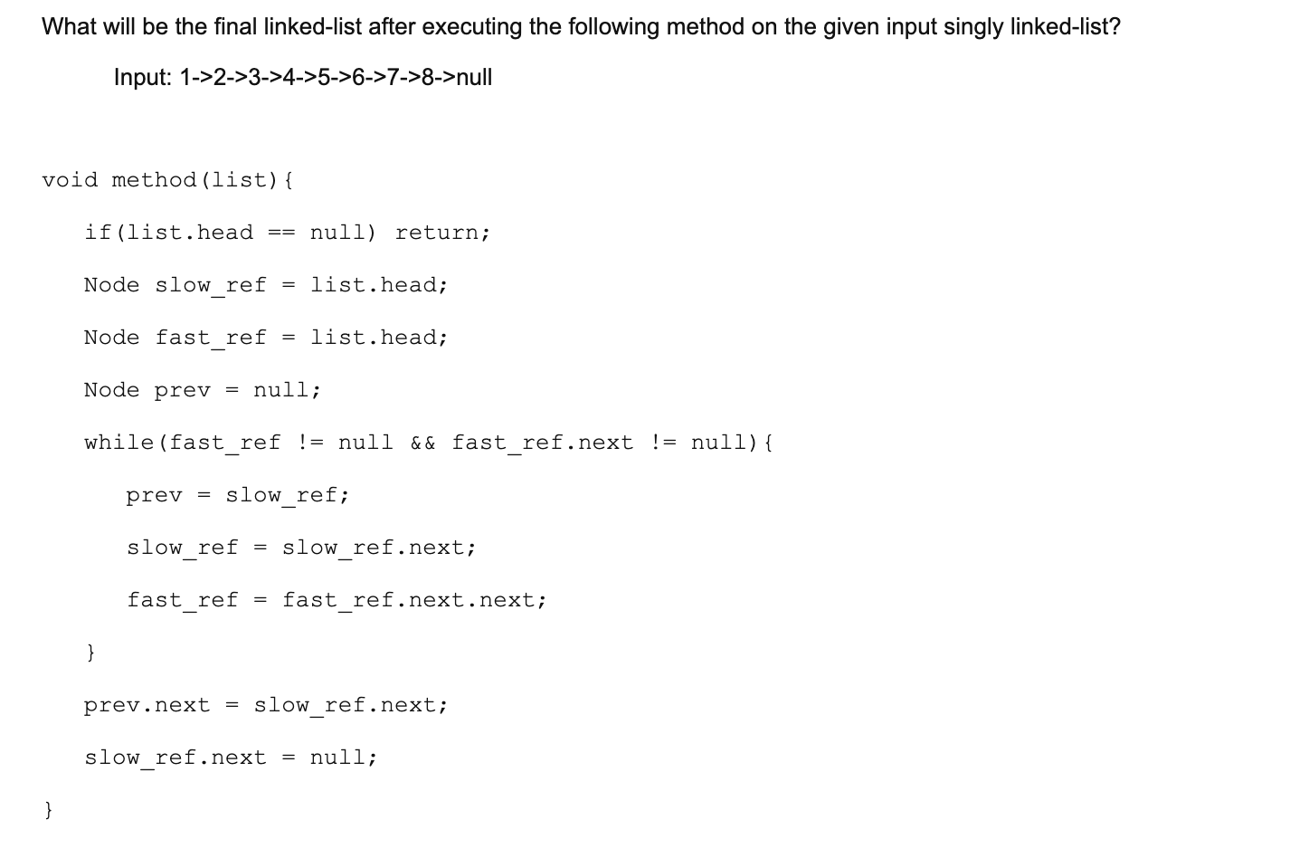 Solved What will be the final linked-list after executing | Chegg.com