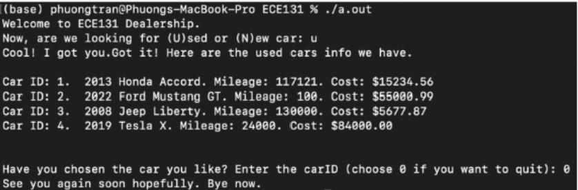 Solved Please complete in c This task will be a car | Chegg.com