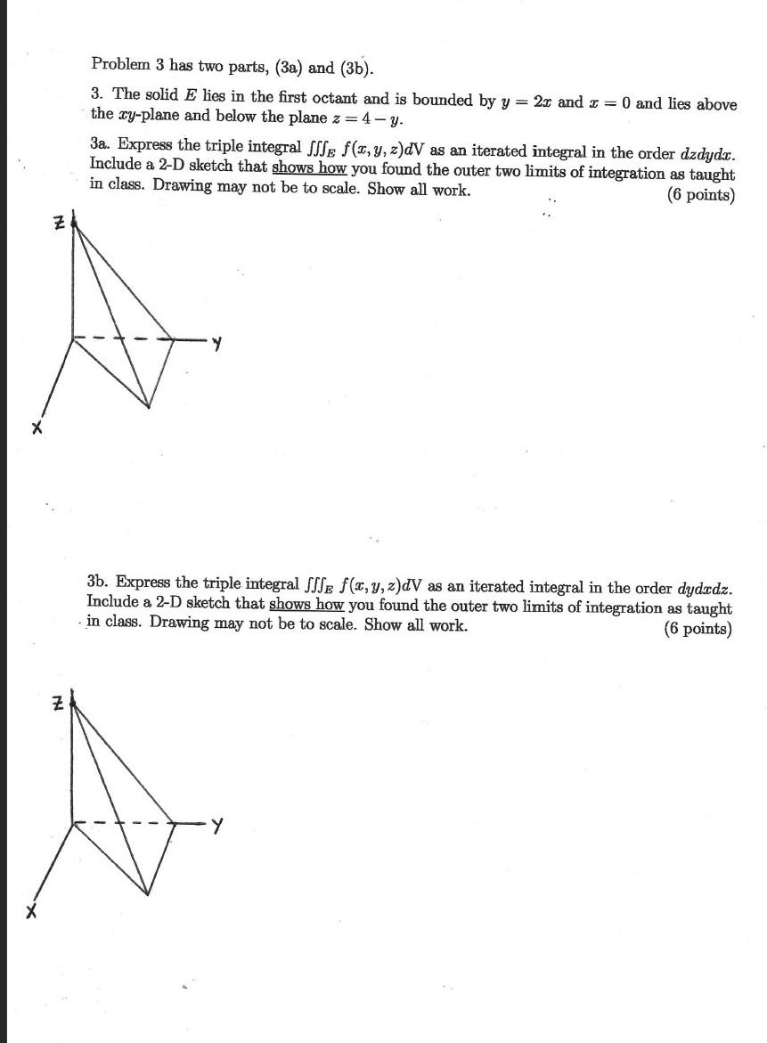 Solved Problem 3 has two parts, (3a) and (3b). 3. The solid | Chegg.com