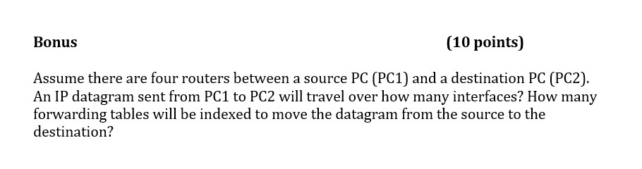 Solved Bonus (10 points) Assume there are four routers | Chegg.com