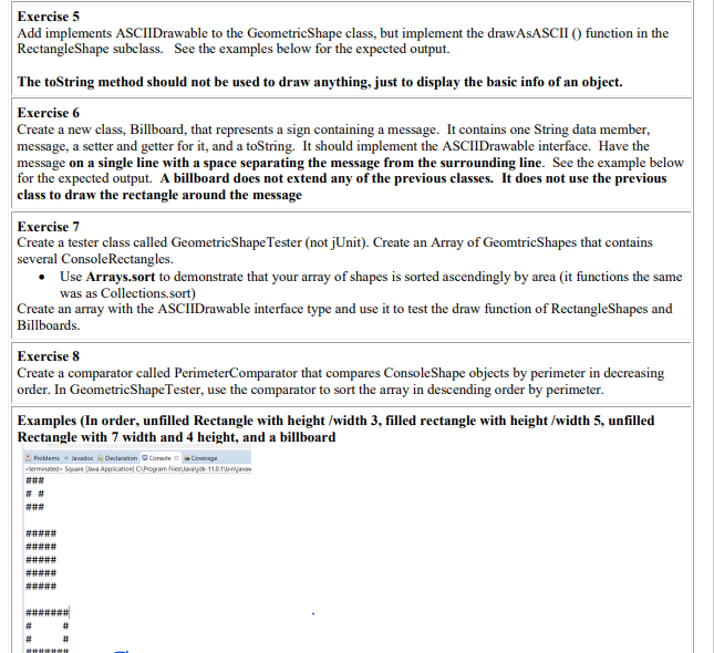 Solved Create an abstract class called GeometricShape. A | Chegg.com