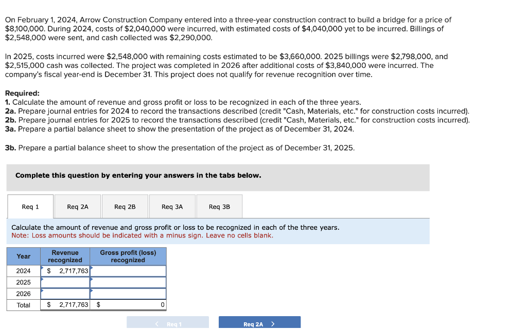 Solved On February 1, 2024, Arrow Construction Company | Chegg.com