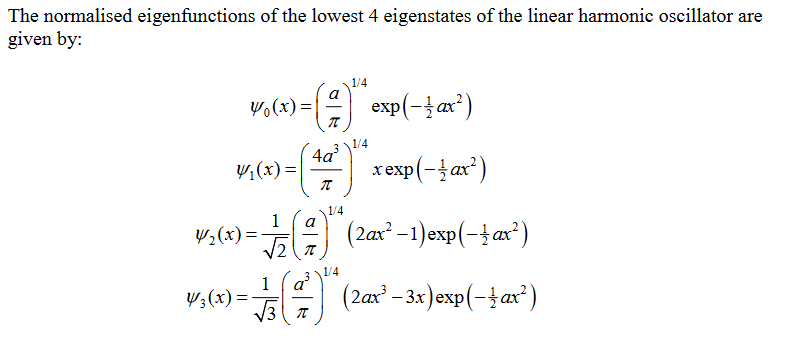 Solved The normalised eigenfunctions of the lowest 4 | Chegg.com