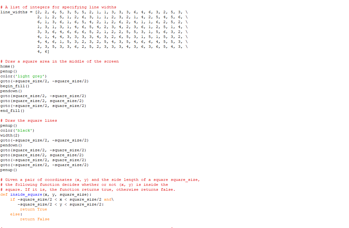 Solved # A list of integers for specifying line widths | Chegg.com