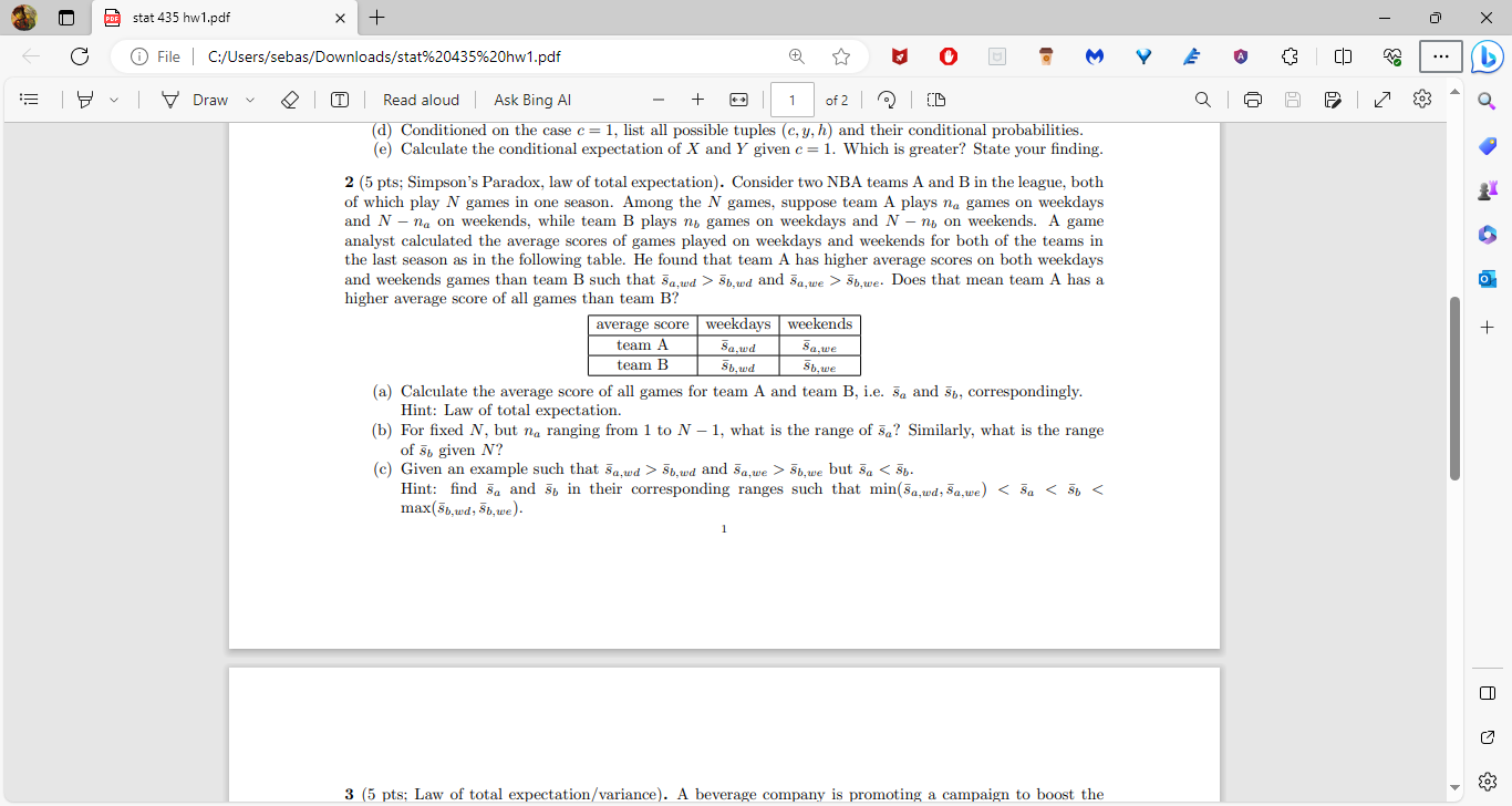 Solved E Calculate The Conditional Expectation Of X And Y 2986