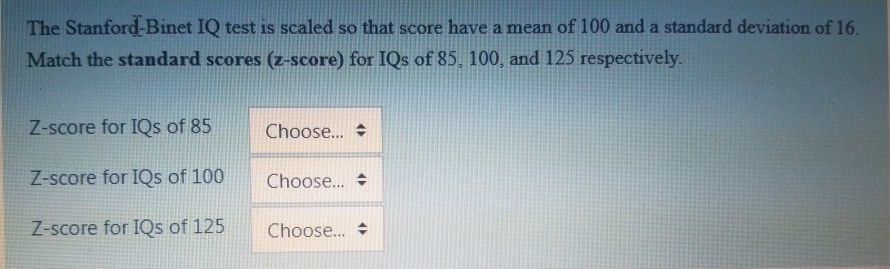 Solved The Stanford-Binet IQ test is scaled so that score | Chegg.com