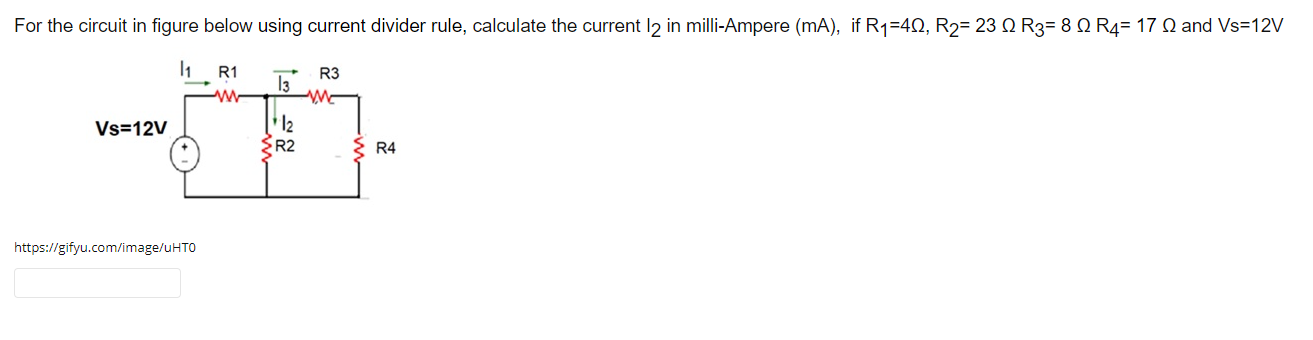 Solved For the circuit in figure below using current divider | Chegg.com