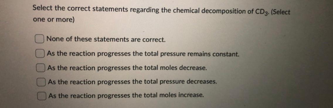 Solved Select the correct statements regarding the chemical | Chegg.com