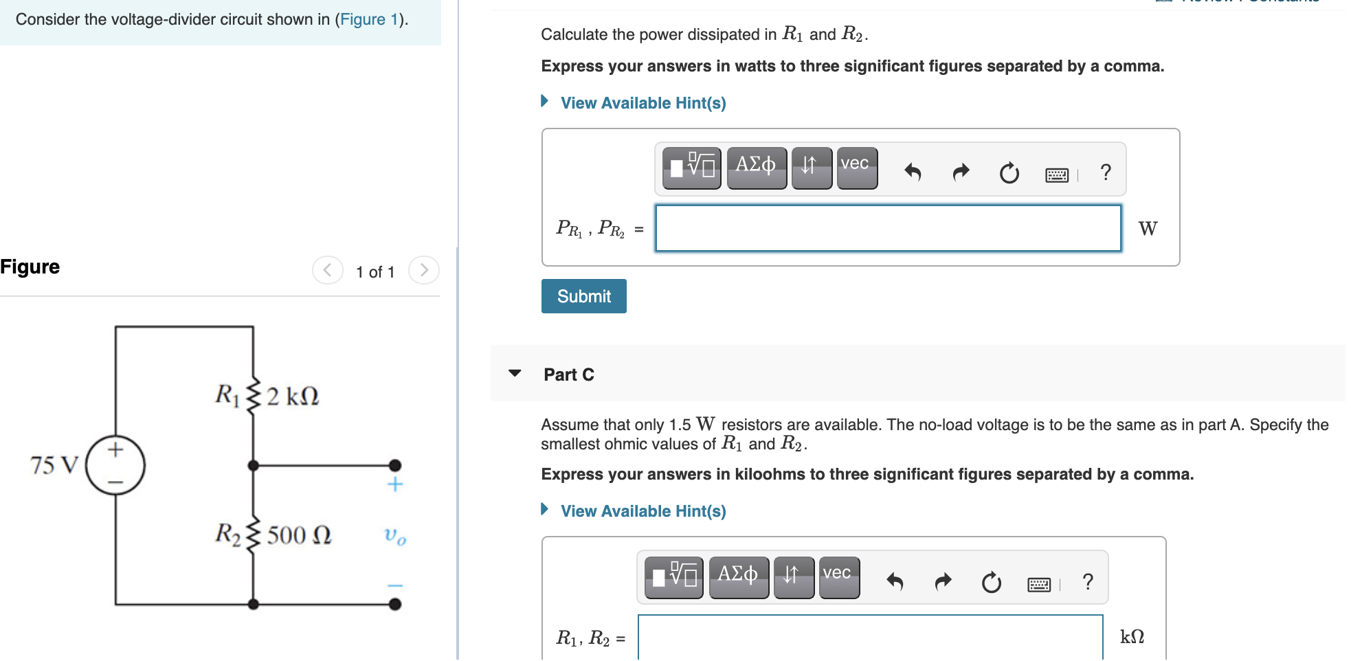 Solved Consider the voltage-divider circuit shown in (Figure | Chegg.com