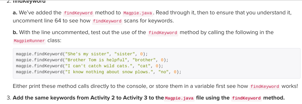 Solved Exercise 18.1.6: Activity 3: Improving Keyword | Chegg.com