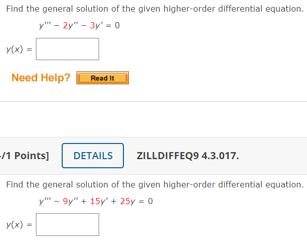 Solved Find the general solution of the given higher-order | Chegg.com