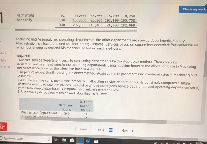 Solved 10 Check my work Problem 4B-6 Step-Down Method versus | Chegg.com