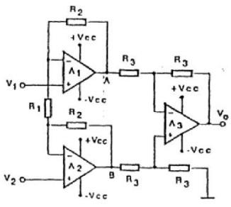 Solved In the instrumentation amplifier of the figure, | Chegg.com