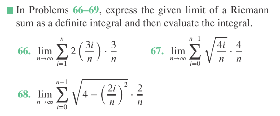 Solved In Problems 66−69, express the given limit of a | Chegg.com