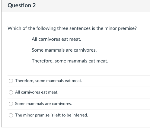 Solved Question 2 Which of the following three sentences is | Chegg.com
