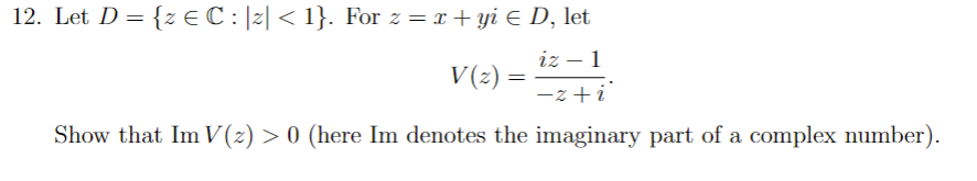 Solved Let D={z∈C:∣z∣
