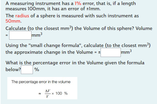 Solved A measuring instrument has a 1% error, that is, if a | Chegg.com