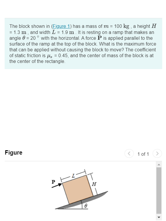 Part AThere are two ways the block can move: by | Chegg.com