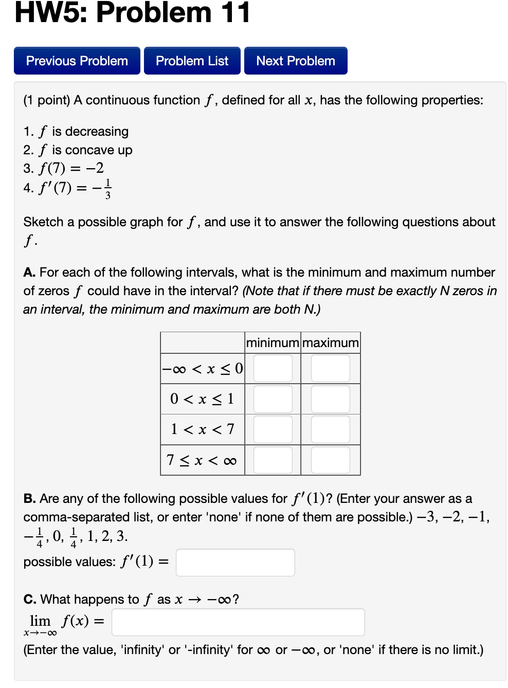 Solved Hw5 Problem 11 Previous Problem Problem List Next 6298