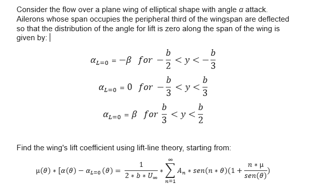 Solved Consider the flow over a plane wing of elliptical | Chegg.com