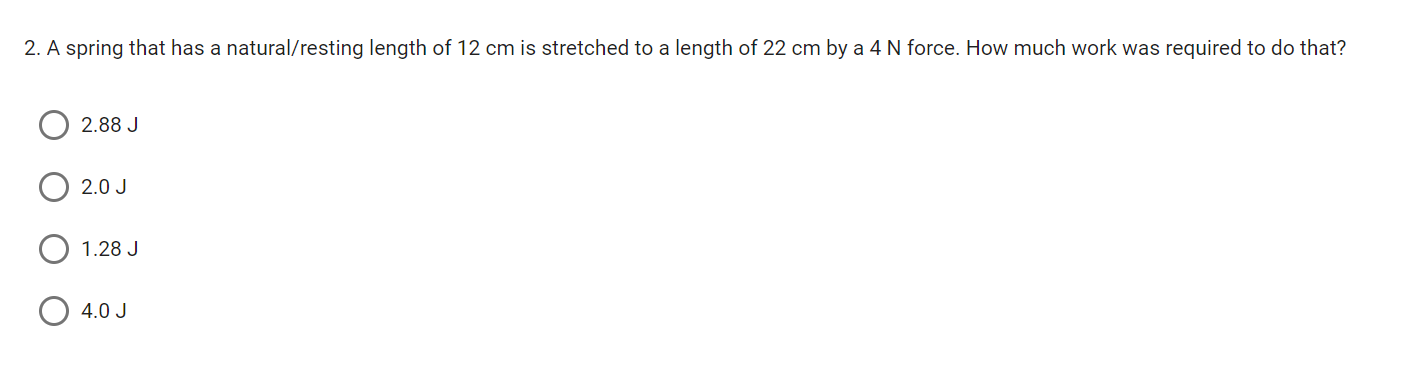 Solved 2. A spring that has a natural/resting length of 12 | Chegg.com