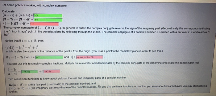 Solved For some practice working with complex numbers: | Chegg.com