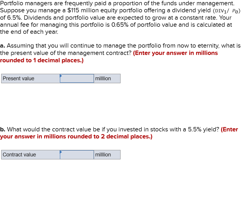 Solved Portfolio managers are frequently paid a proportion | Chegg.com Solved Portfolio managers are frequently paid a proportion | Chegg.com