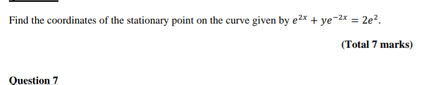 Solved Find the coordinates of the stationary point on the | Chegg.com