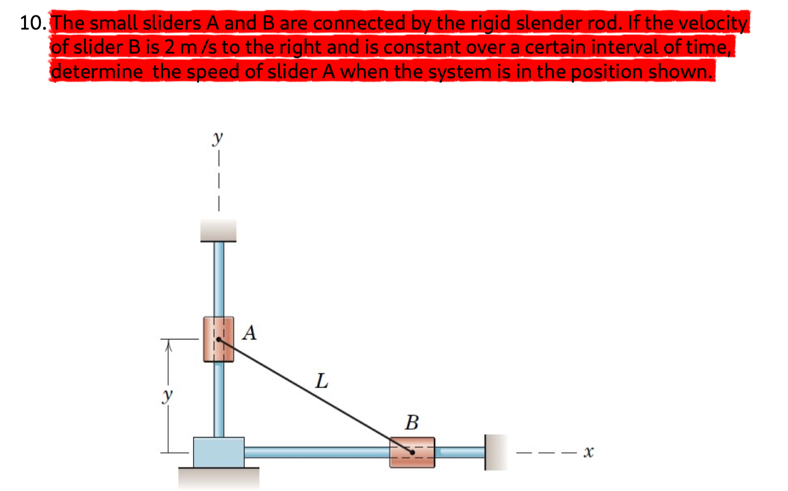 Solved 0. The small sliders A and B are connected by the | Chegg.com