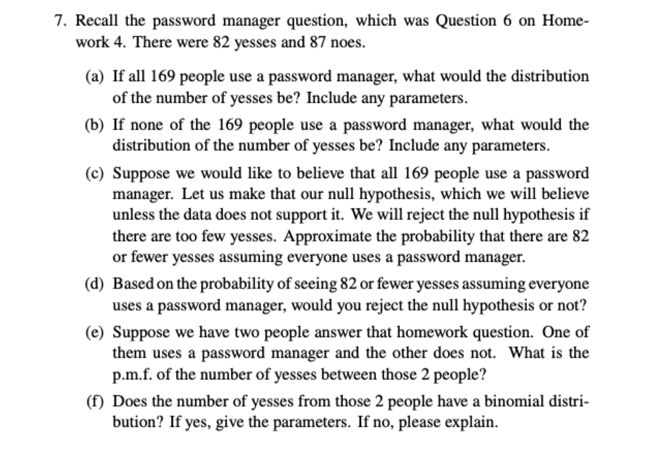 7. Recall the password manager question, which was | Chegg.com