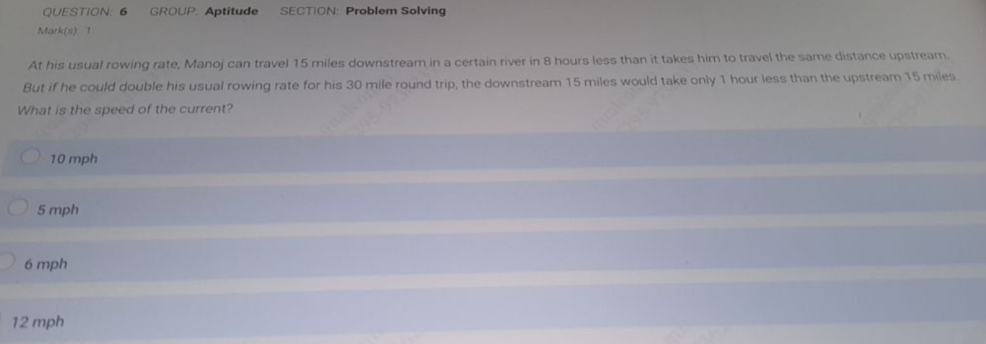 Solved QUESTION: 6 ﻿GROUP Aptitude SECTION: Problem | Chegg.com