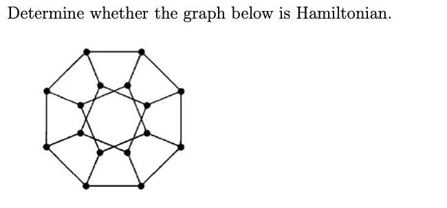 Solved Determine whether the graph below is Hamiltonian. | Chegg.com